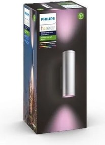 PH 17463/47/P7 Hue LED White and Color Ambiance Venkovní nástěnné svítidlo Philips APPEAR 17463/47/P7 2x8W 1200lm 2000-6500K RGBW IP44 8,4cm nerezové - PHILIPS HUE (915005976301)