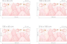 Hory kopce světle růžové samolepky na zeď pro holky arch 75 x 35 cm