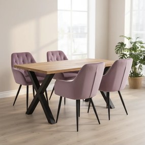 Kondela Designové křeslo, růžová Velvet látka, VERIO NEW