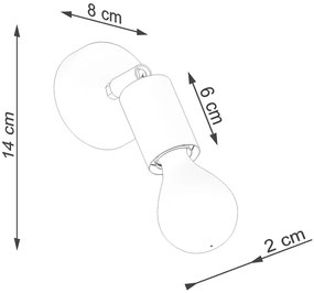 Černé nástěnné svítidlo ø 6 cm Brando – Sollux