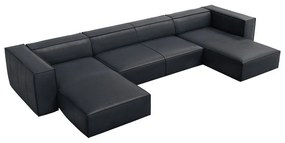 Tmavě modrá kožená rohová pohovka (do "U") Madame – Windsor &amp; Co Sofas