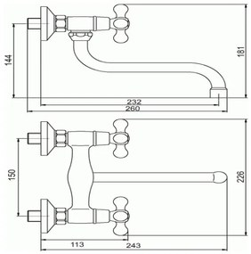 Novaservis - Dřezová/umyvadlová baterie TITANIA RETRO lesklý chrom