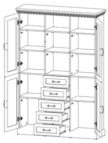 Obývací stěna se skříní Royal r | sestava B | borovice nordická