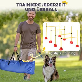 4dílná sada agility pro psy se 4 překážkami a přepravní taškou pro trénink skákání, žlutá barva