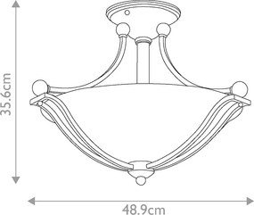 Retro stropní svítidlo Elstead BOLLA SF 2xE27 broušený nikl