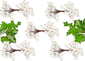 Verk Group Matná jeřabina bílá vánoční dekorace 5 ks