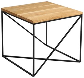OnaDnes -20% Nordic Design Přírodní konferenční stolek Mountain 50 cm s černou podnoží
