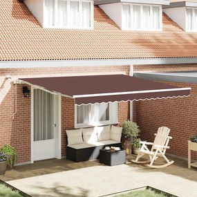 Automatická zatahovací markýza s LED hnědá 400 x 300 cm 3215380