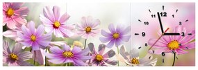 Gario Obraz s hodinami Jemné květy - 3 dílný Rozměry: 30 x 90 cm