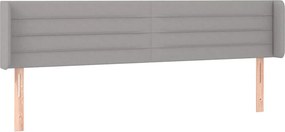 Čelo postele typu ušák světle šedé 163x16x78/88 cm textil 3118914