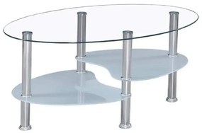 Konferenční stolek, ocel/sklo, Tempo Kondela WAVE NEW