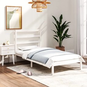vidaXL Rám postele masivní dřevo 75 x 190 cm Small Single [3104897] Barva: Bílá
