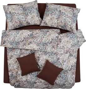 SCANquilt povlečení SATÉN DESIGN marbella béžovovínová 140 x 200/70 x 90 cm