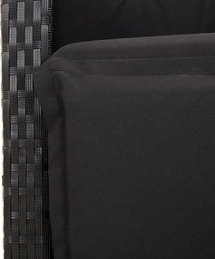 3dílný bistro set s poduškami černý polyratan 3212456