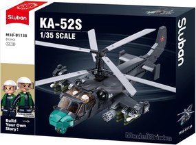 Stavebnice sluban army model bricks m38-b1138 dělostřelecký vrtulník ka-52s