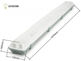 LED Solution Zářivkové těleso 150cm IP65 + 2x LED trubice 24W 160lm/W Premium TL3903A-2X58/B/1_191330