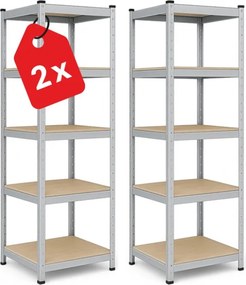 Regál 180x40x40 cm zinkovaný 5-policový, nosnost 875 kg - 2ks