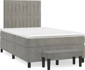 Box spring postel s matrací světle šedá 120 x 200 cm samet 3137953