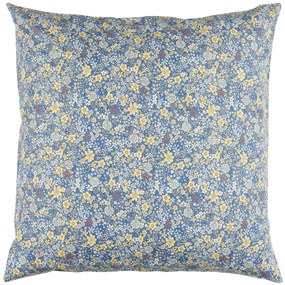 IB LAURSEN Povlak na polštář Yellow and Blue Flowers 60x60cm, modrá barva, žlutá barva, textil
