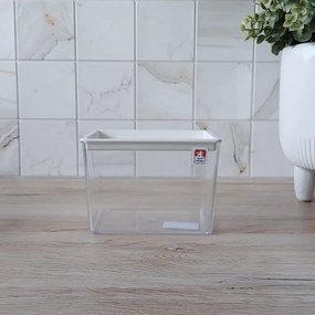 DÓZA NA SUCHÉ POTRAVINY 600 ml – nízká, průhledná | DomaLEP varianta: ŠEDÁ