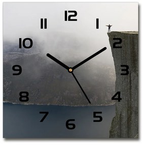 Wallmuralia Skleněné hodiny čtverec Norský útes 30x30 cm