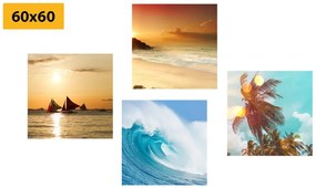 Set obrazů život u moře Varianta: 4x 40x40