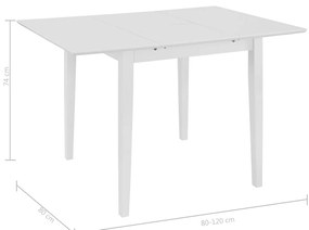 vidaXL Marketos Rozkládací jídelní stůl bílý (80–120) x 80 x 74 cm MDF