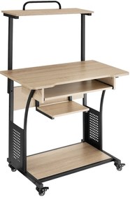 Tectake Psací stůl Fife 80x65,5x130,5cm Industrial světlé dřevo, dub Sonoma