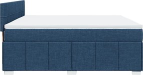 Box spring postel s matrací modrá 200x200 cm textil 3289481