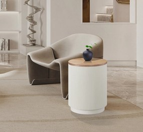 Odkládací stolek Stilig ST581 40 cm z masivu ecru/jilm