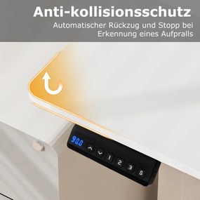 Costway Stůl s nastavitelnou výškou Elektrický stojící Rustikální – 120 × 60 cm