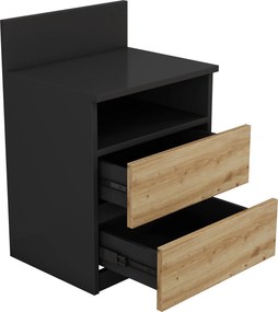 Noční stolek Houseland Malwa 01 dub artisan/antracit