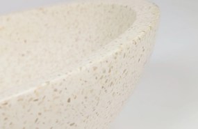 OnaDnes -20% Bílé kulaté terrazzo umyvadlo na desku Kave Home Kuveni 40 cm