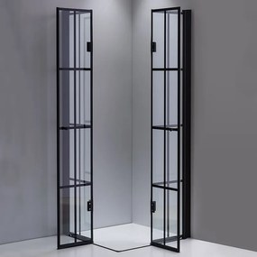 BPS-koupelny Čtvercový sprchový kout HYD-SK08M 80x80 černá/transparent