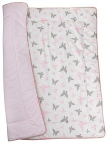Bomimi Hrací deka 120 x 120 cm bavlna oboustranná Motýlci růžová