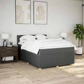 Box spring postel s matrací tmavě šedá 160x200 cm textil 3289801