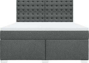 Box spring postel s matrací tmavě šedá 180x200 cm textil 3292882