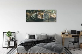 akrylový obraz Talíř příbory ozdoby dárky 120x60 cm