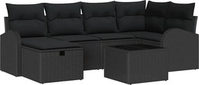 Set pohovek 7 ks Černá polyratan 3359092