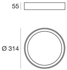 Linea Light 8334 Tara_R, bílé stropní svítidlo, 21W LED 3000K, prům.30cm