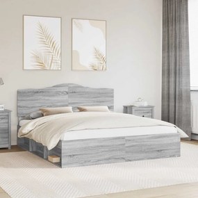 Rám postele Šedá Sonoma 200 x 200 cm Masivní borové dřevo 3413268