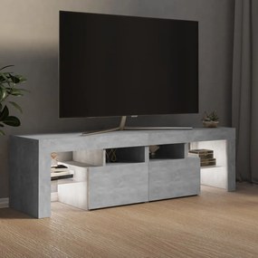 TV skříňka s LED osvětlením betonově šedá 140 x 36,5 x 40 cm