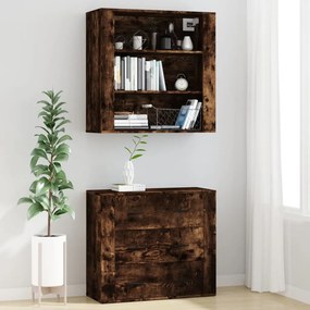 Skříň highboard kouřový dub kompozitní dřevo 3185396