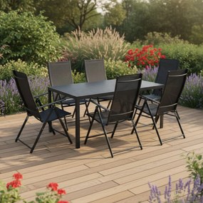 Vikio Zahradní set 140x80 pro 6 osob V136-140 černá
