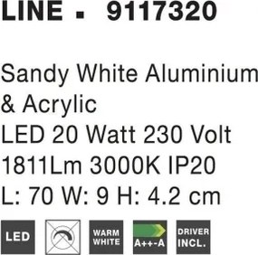 Nástěnné LED svítidlo NOVA LUCE LINE 20W 3000K 9117320