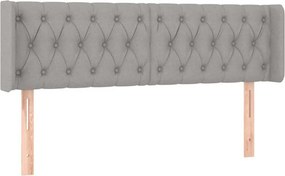 Čelo postele typu ušák světle šedé 163x16x78/88 cm textil 3119110