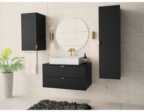 Koupelnový nábytek Boterio I, Sifon k umyvadlu: ne, Umyvadlo: ne, Barva:: černá