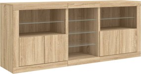Příborník s LED osvětlením dub sonoma 162 x 37 x 67 cm 3209032