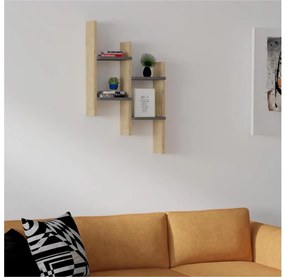 Asir Nástěnná police SU 85x49 cm béžová/antracit 835PUQ1653
