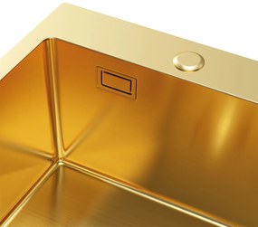 Erga HD, 1-komorový ocelový dřez 400x500x210 mm, zlatá matná, ERG-MLS-HD4050G